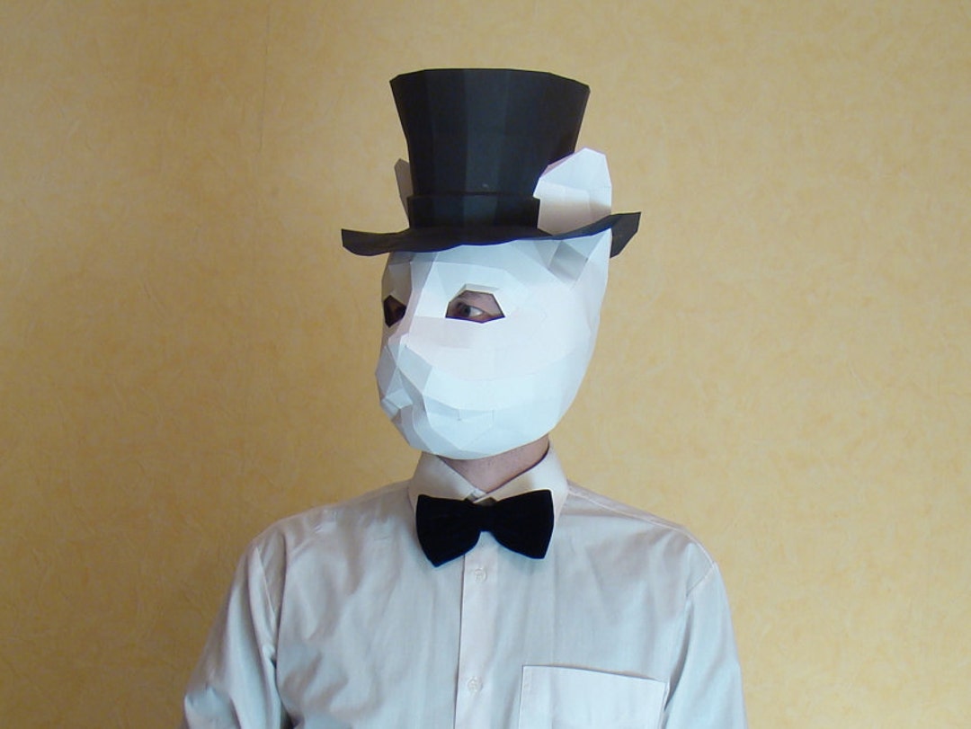 Cat With Hat Mask, Cat Mask, Cat in Hat Mask Printable DIY PDF Template ...