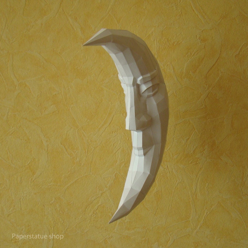Moon Face Papercraft Download and Make Paper Moon Printable - Etsy Canada