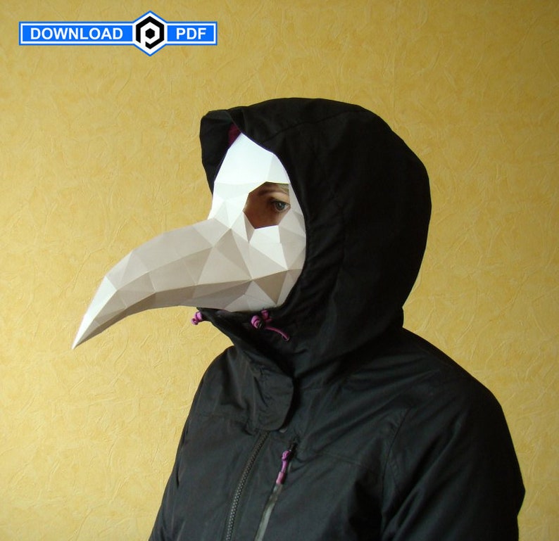 Plague Doctor Papercraft Mask, Download and Make Your Own Raven Mask ...
