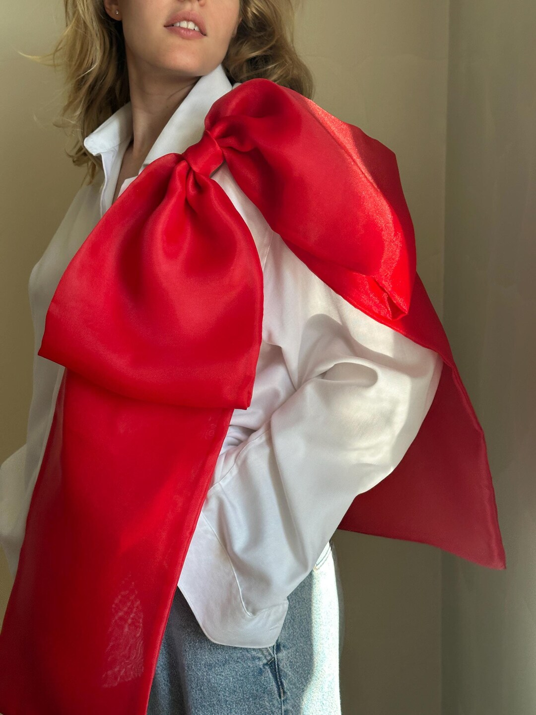 Big Handmade Multifunctional Transformer Shoulder Organza Bow Brooch ...