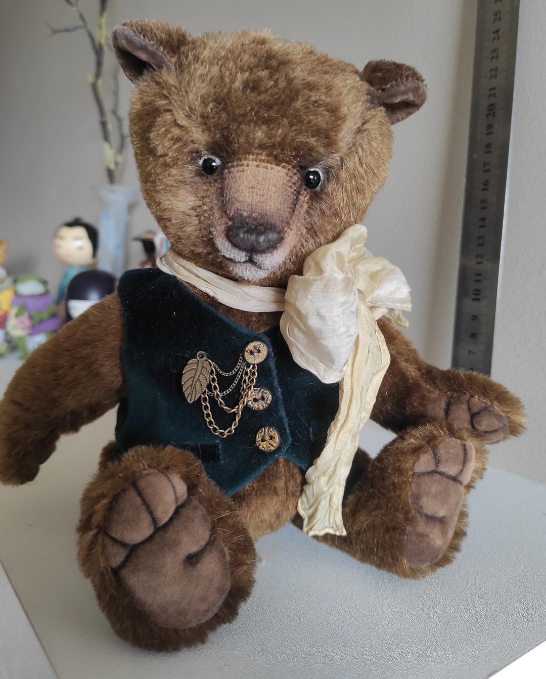 Handmade Teddy Bear | Unique Art Doll | Custom Stuffed Animal | Collectible Plush | Gift for ...