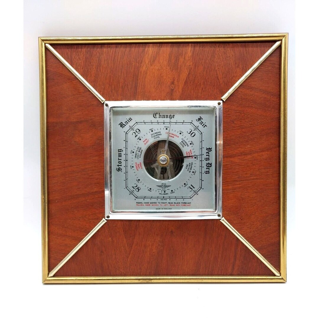 Vintage Wood Barometer Thermometer Made in England Shortland - Etsy