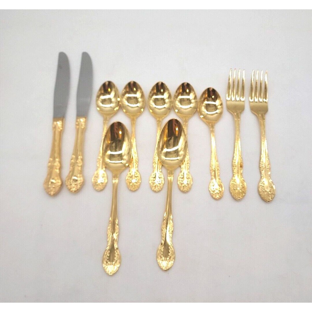 11 PCS Excel Japan Stainless Flatware Gold Electroplate - Etsy Canada