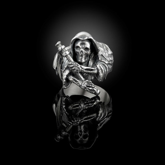 Grim Reaper Ring - Etsy UK