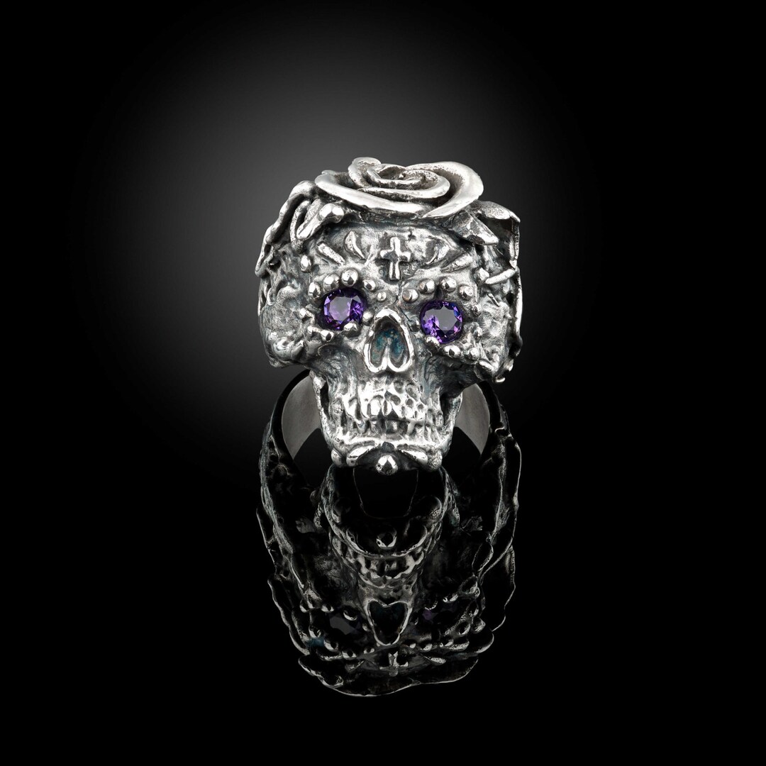 Sugar Skull Ring - Etsy