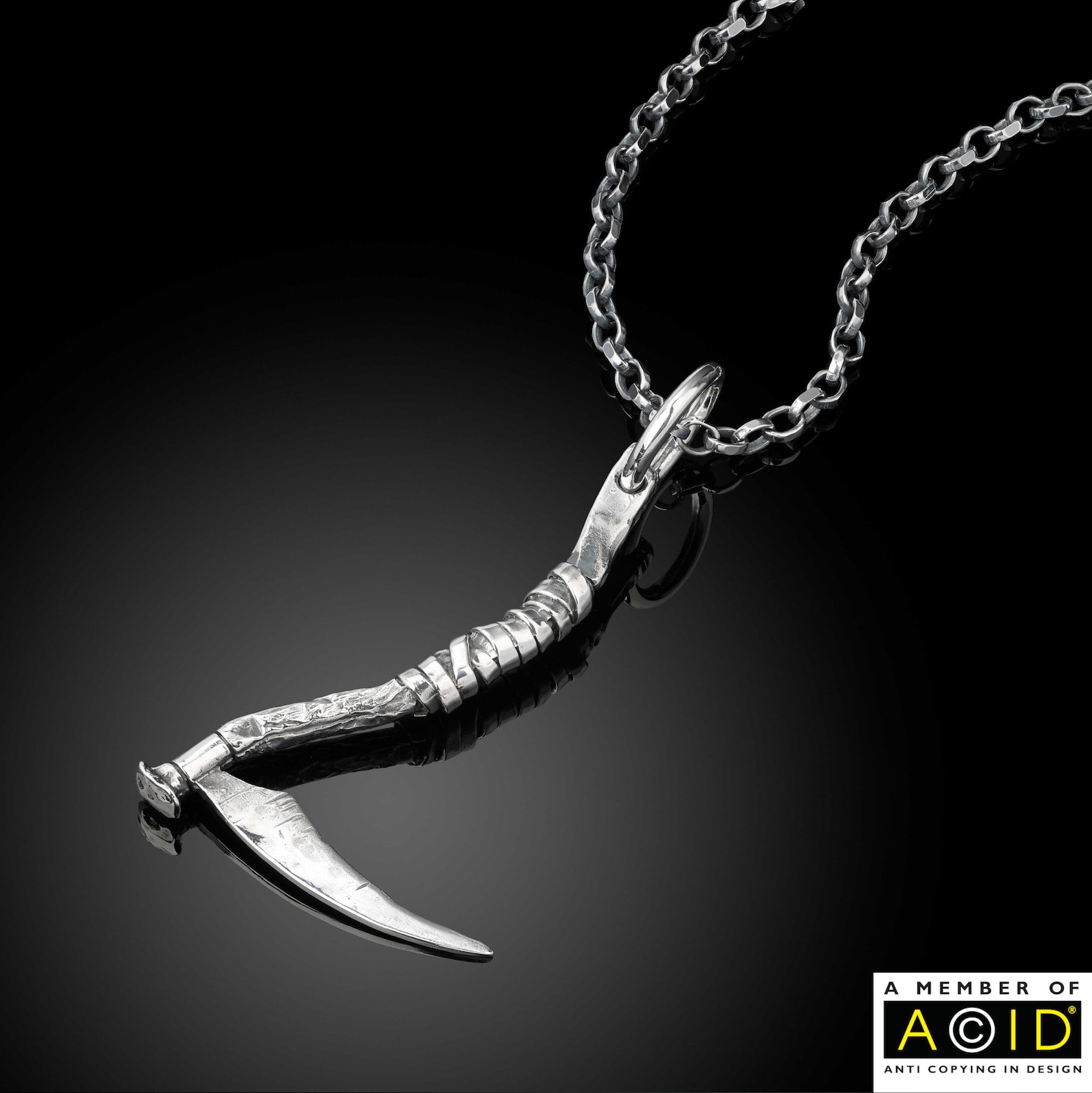 Scythe Pendant | Etsy