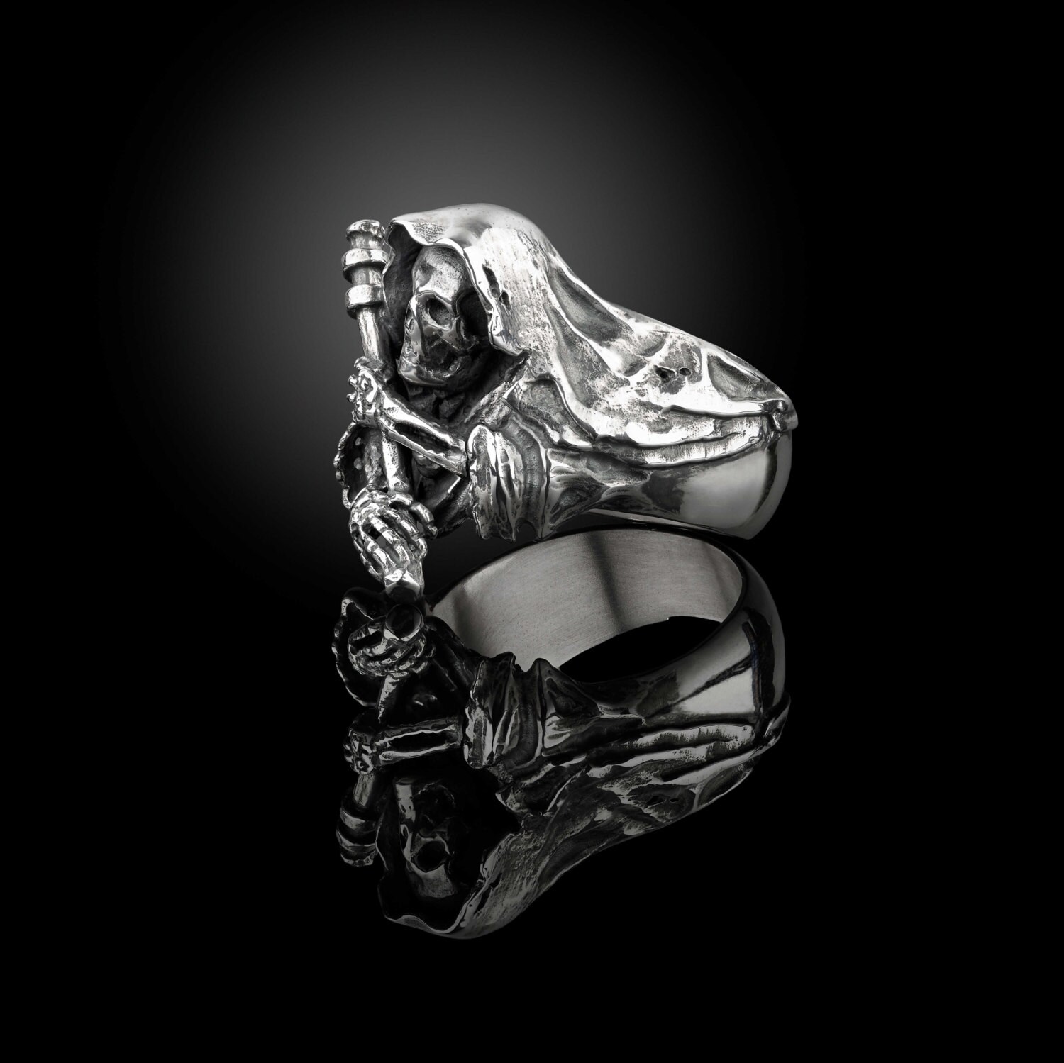 Grim Reaper Ring - Etsy UK