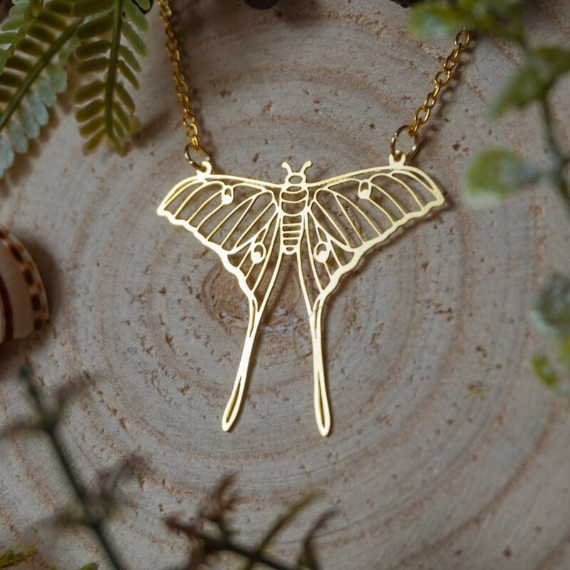 Moth Necklace - Etsy