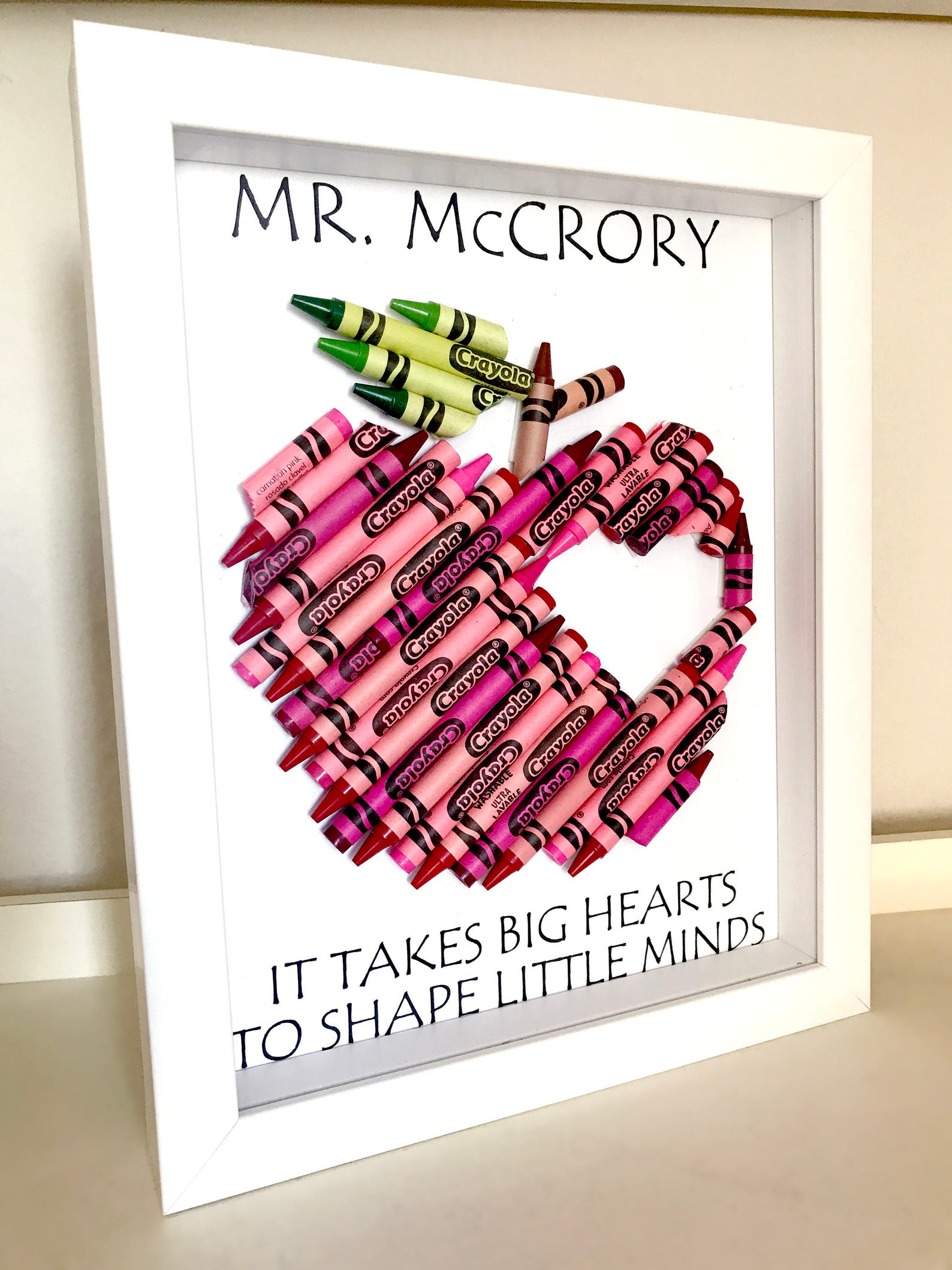 Handmade Teacher's Apple Crayon & Name 10x8 | Etsy