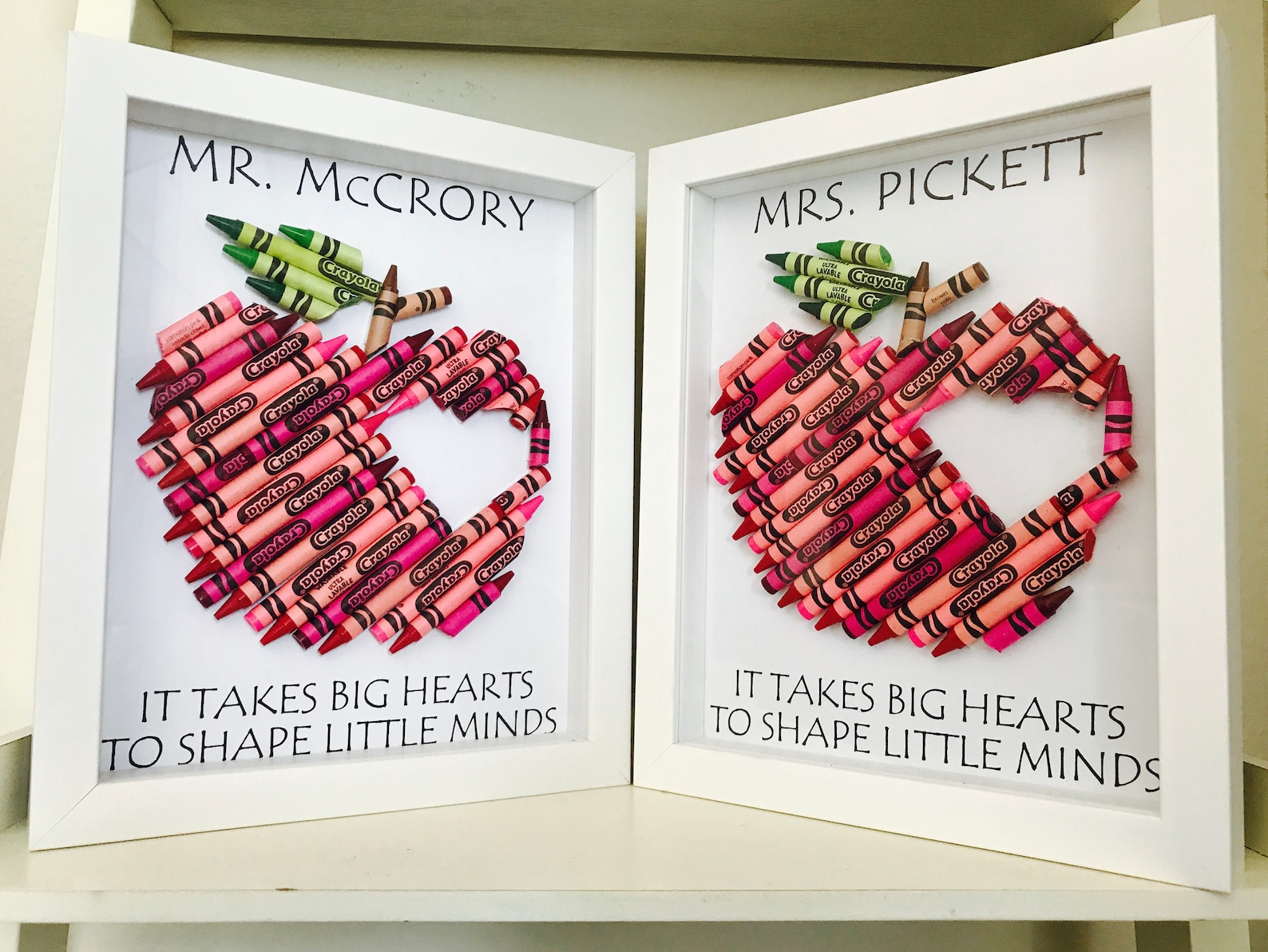 Handmade Teacher's Apple Crayon & Name, 10"x8" Framed - Etsy