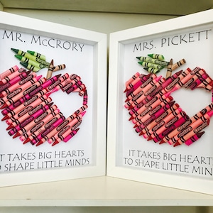 Handmade Teacher's Apple Crayon & Name 10x8 | Etsy