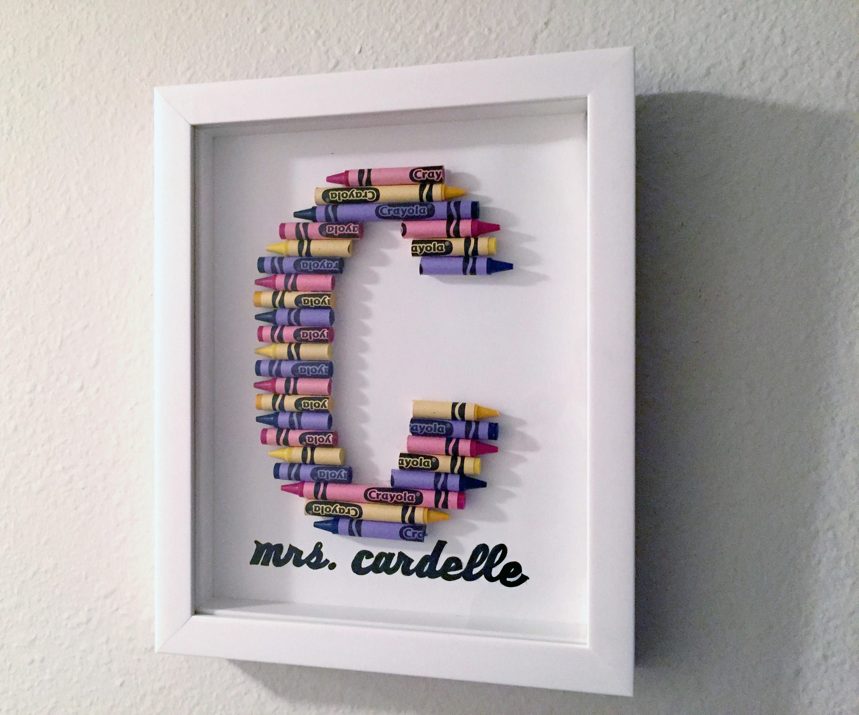 Handmade Teacher's Crayon Letter/ Name, 10"x8" Framed - Etsy