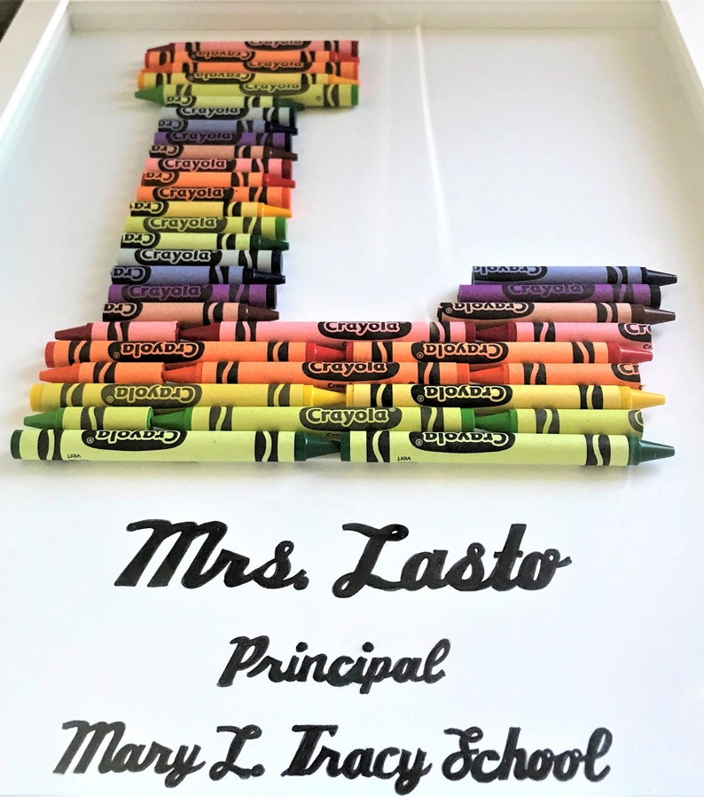 Handmade Teacher's Crayon Letter/ Name, 11"x14" Framed - Etsy