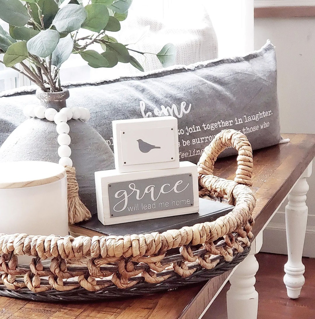 Stacked Block Set | Block Sign | Shelf Sitter Sign | Tiered Tray Sign ...