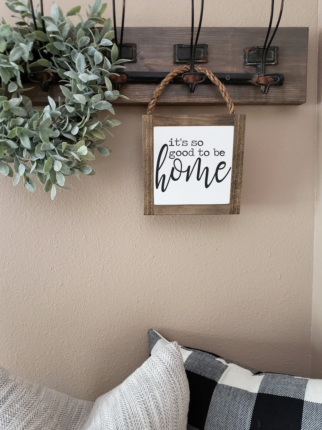 It's so Good to Be Home| Rope Hanger Framed Sign| Rope Hanger Sign ...