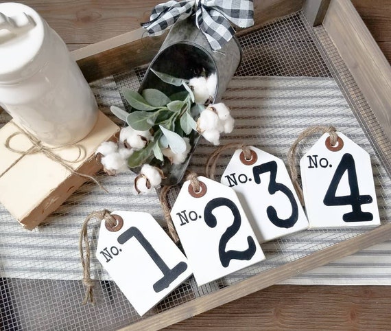 Rustic WoodenTag. Made To Order Number tag. Wood tag. Family | Etsy