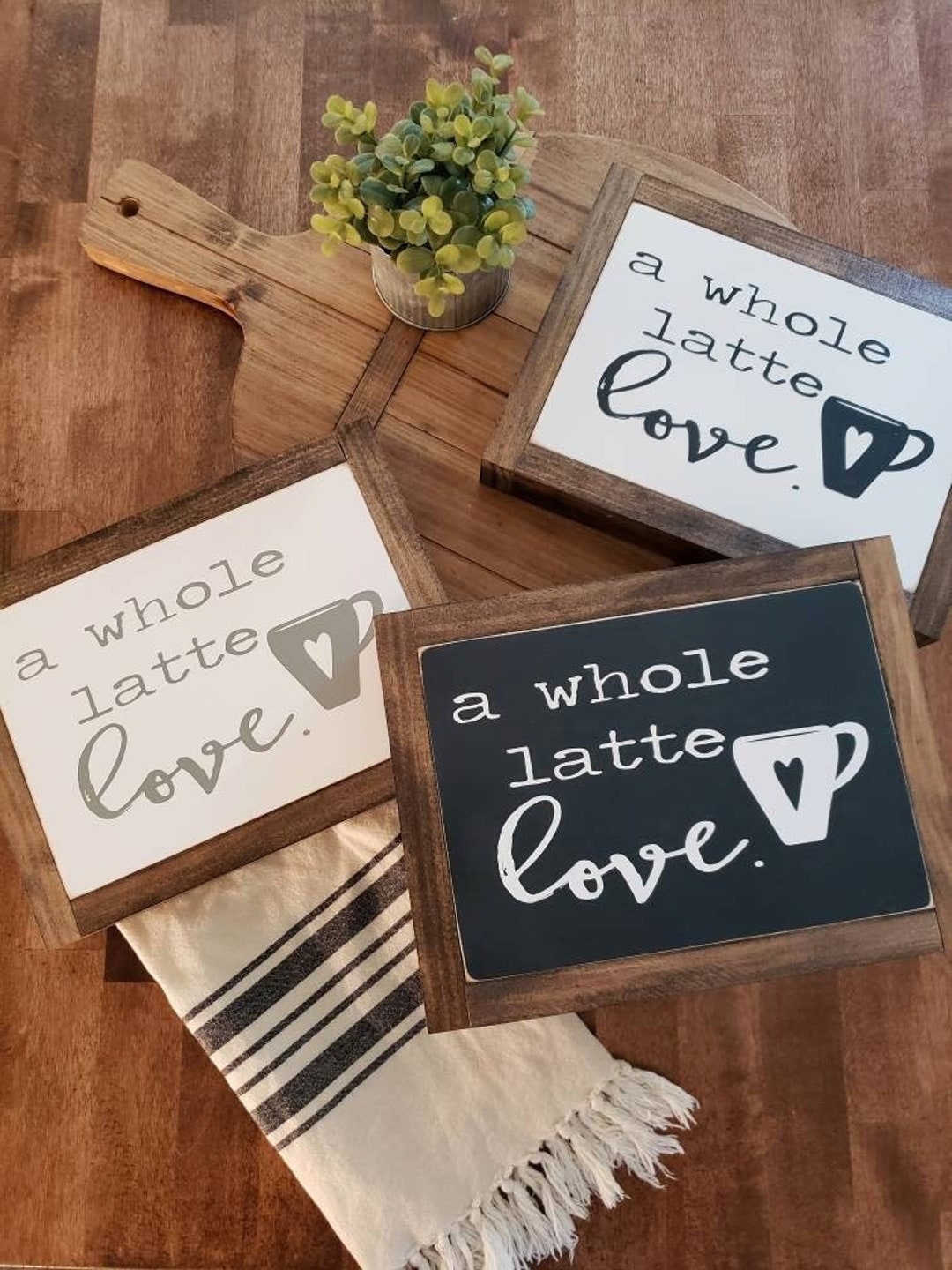 A Whole Latte Love | Coffee Sign | Coffee Bar Sign | Framed Sign - Etsy