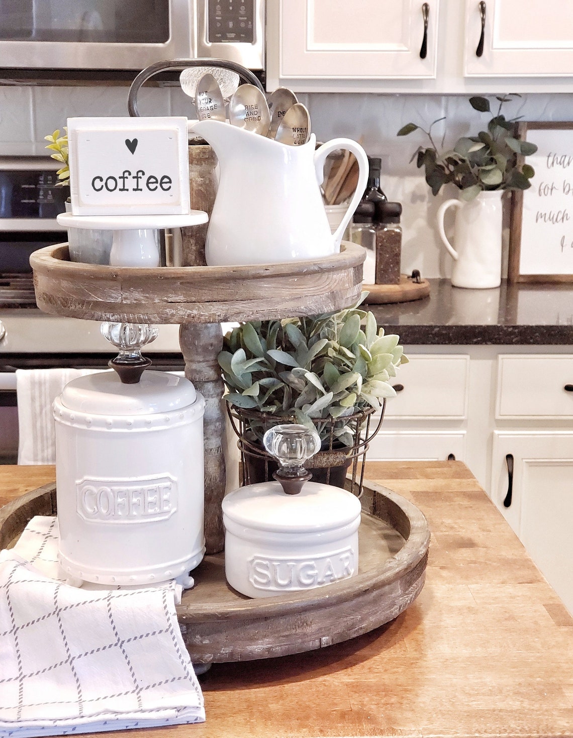 Coffee Wood Block | Tiered Tray Sign| Tiered Tray Decor | Everyday Home ...