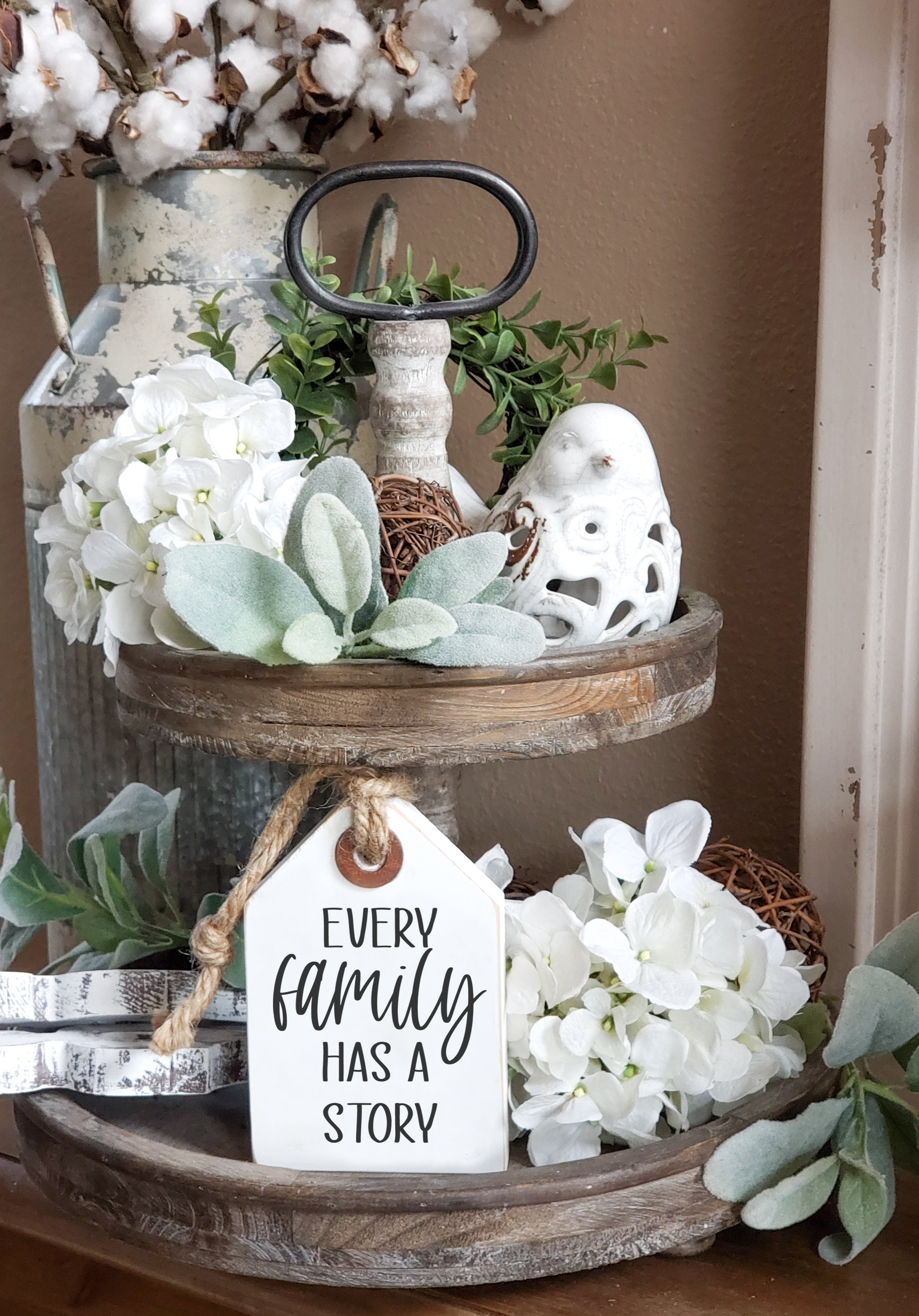 Every Family Has A Story Wood Tag Tiered Tray Sign Tiered | Etsy