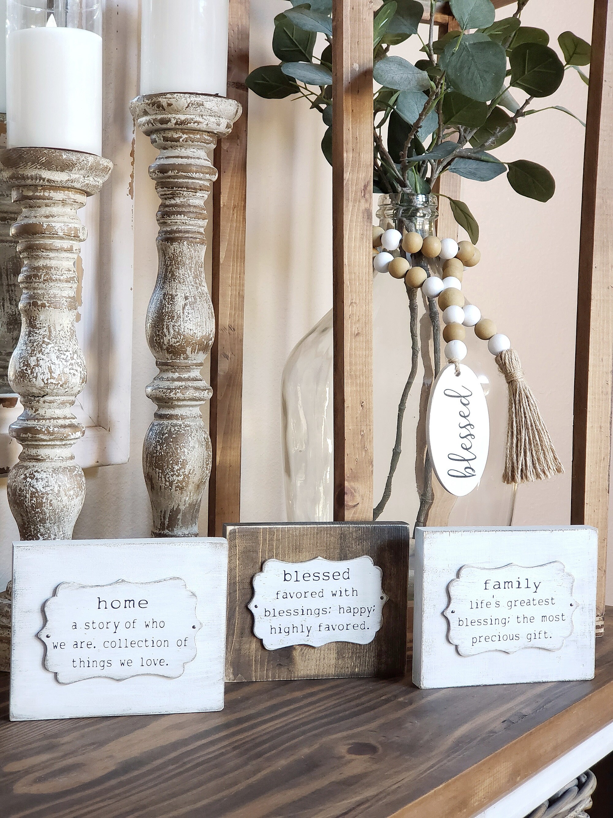 Family Sign Shelf Sitter Sign Tiered Tray Sign Home Decor. | Etsy