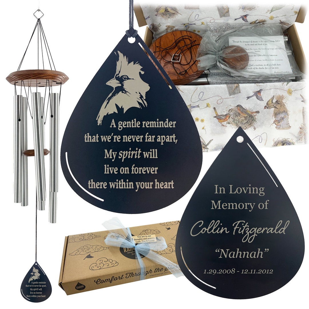 Cardinal Memorial Wind Chime Custom Teardrop Silver 28 Inch - Etsy