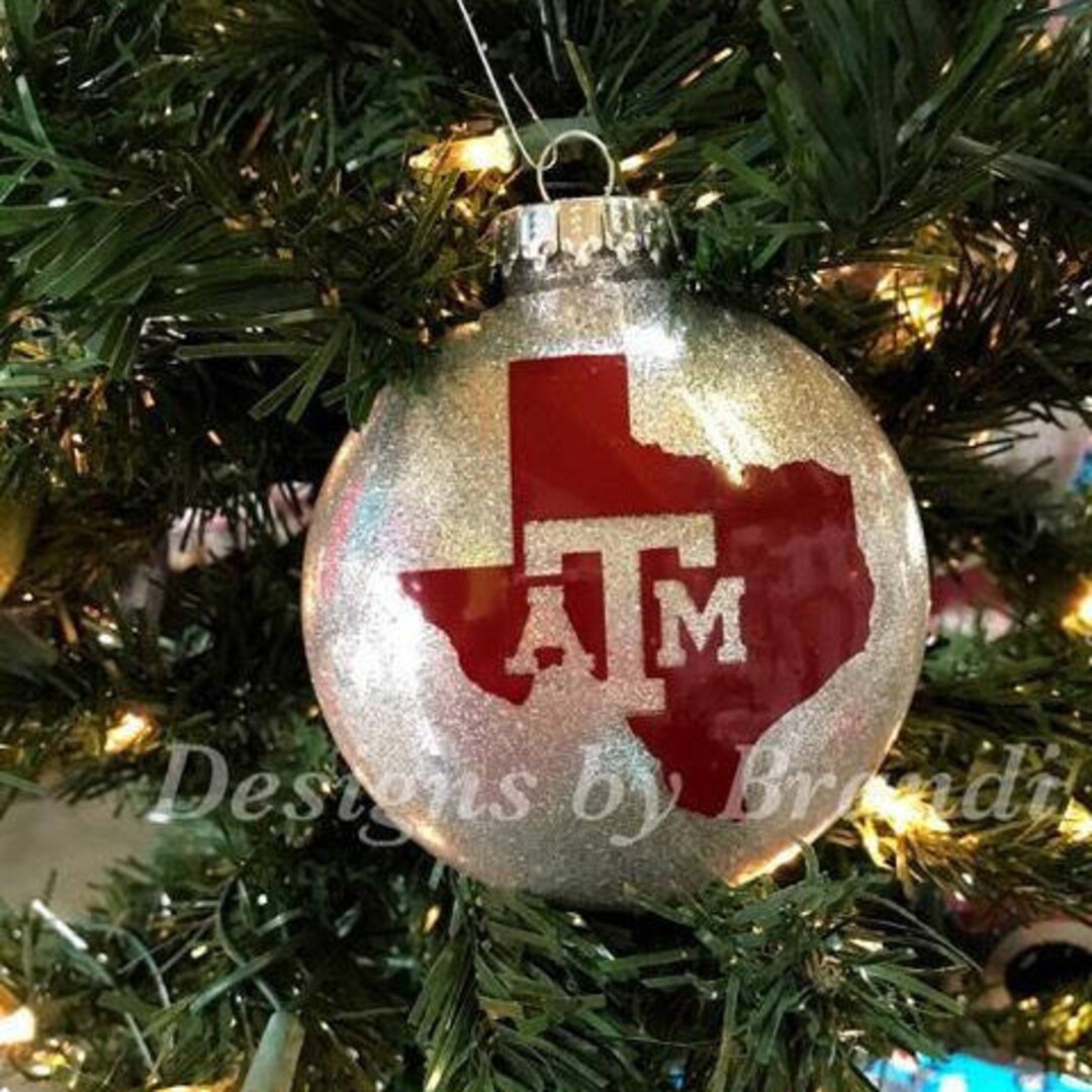 A&M Ornament // Aggie Ornament // Aggie Glittered Ornament - Etsy