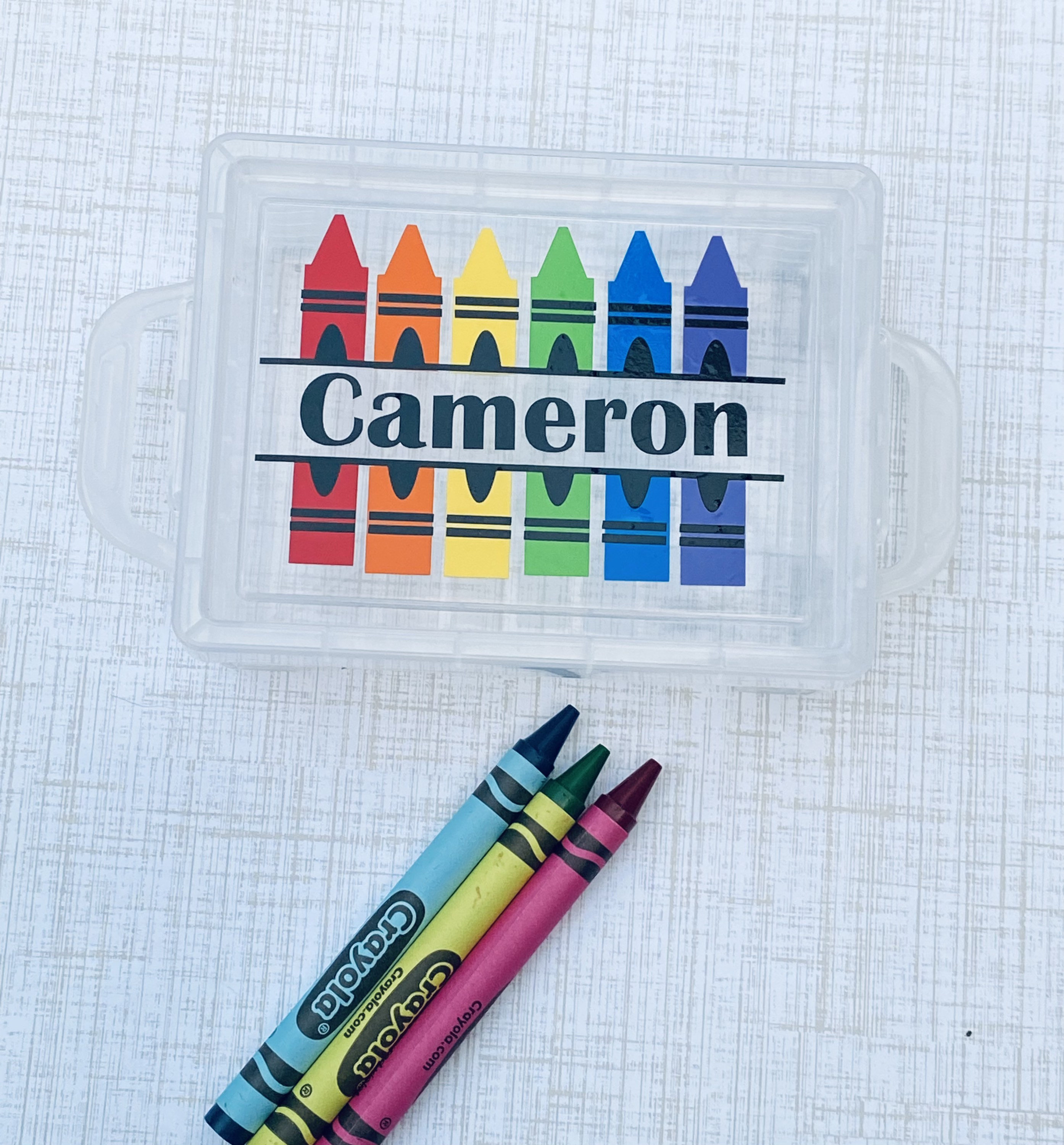 Personalized Crayon Box / Personalized School Supplies / Back - Etsy