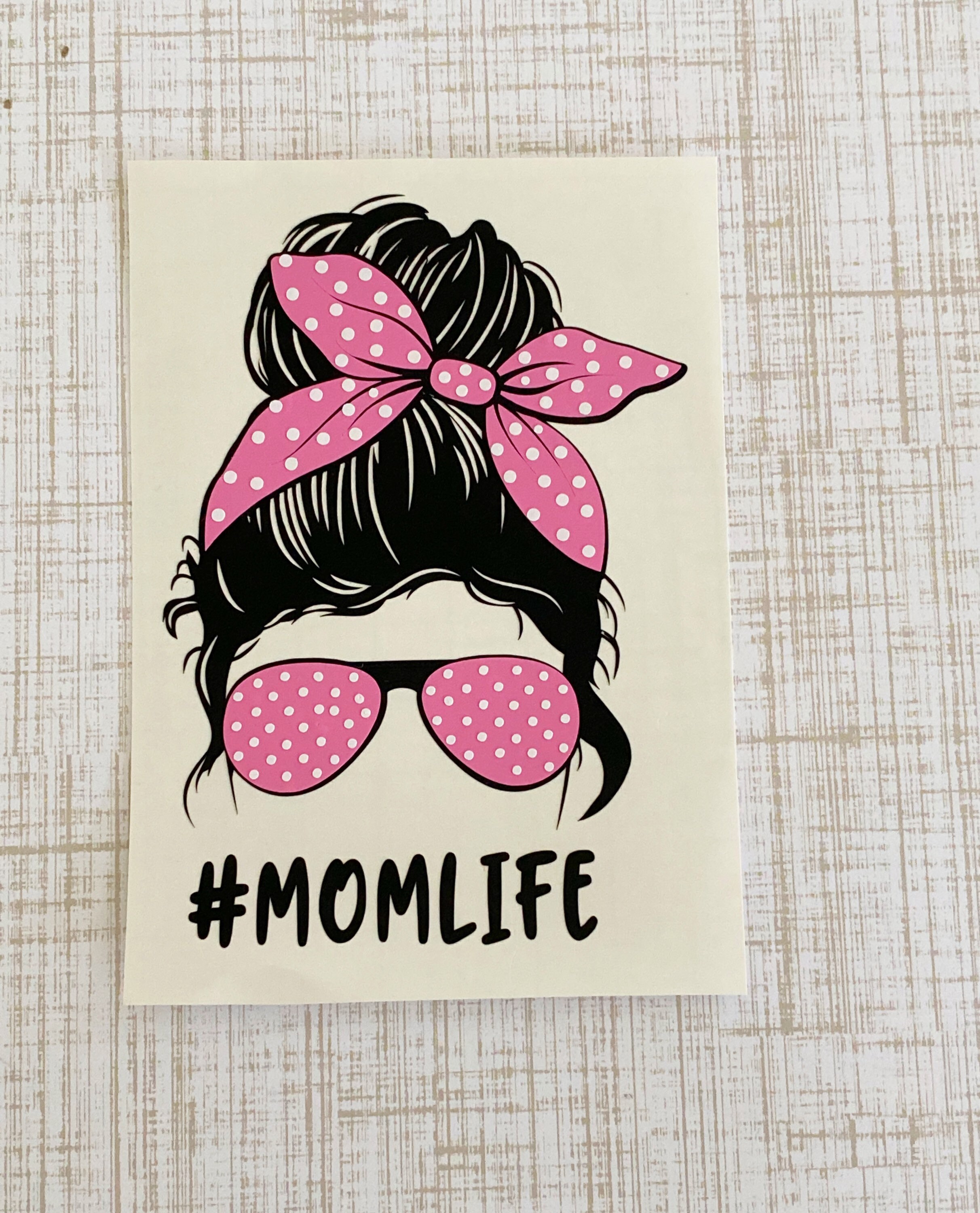 Messy Bun Mom Life Mom Life Polka Dot Print Decal Mom Life Etsy