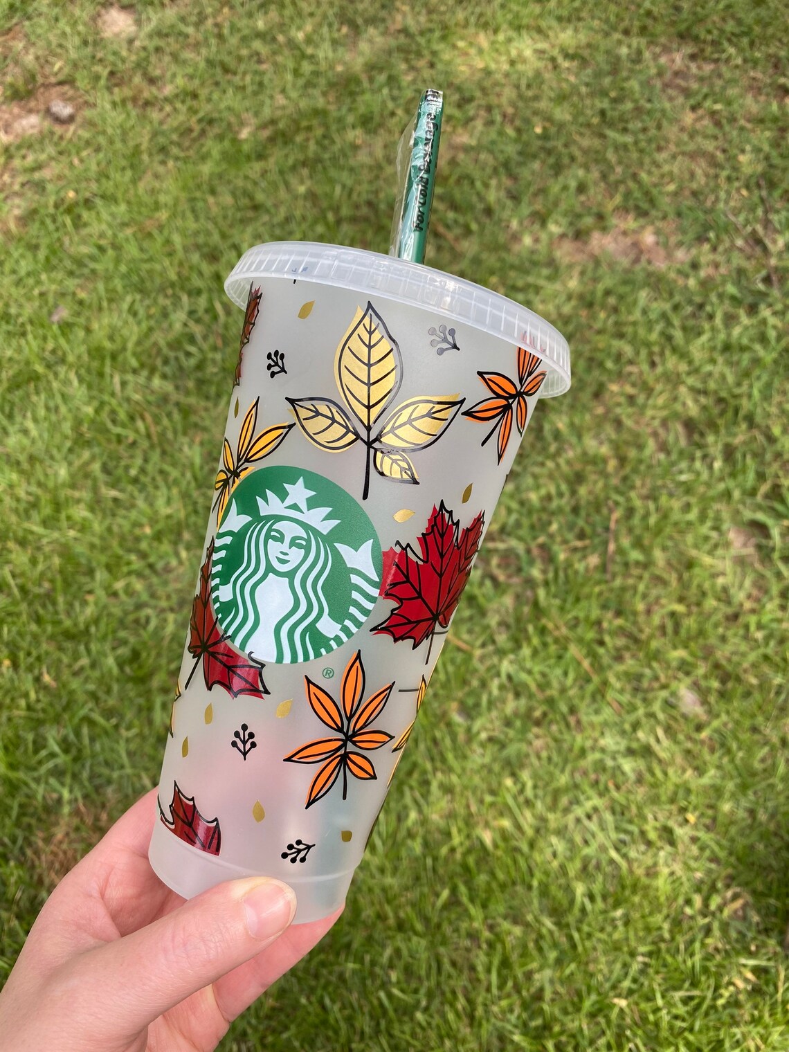 Personalized Fall Starbucks Reusable Cup Fall Starbucks Cold - Etsy