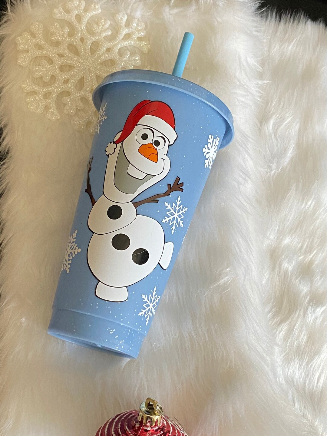 Olaf Disney Cup, Frozen Tumbler , Disney Christmas Cup , Reusable ...