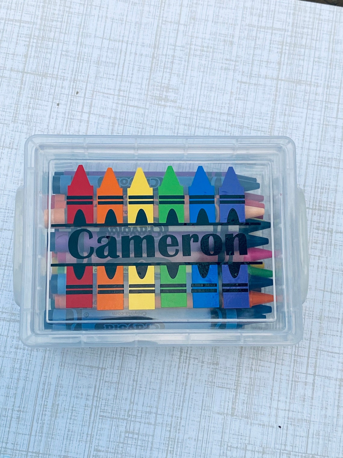 Personalized Crayon Box / Personalized School Supplies / Back - Etsy