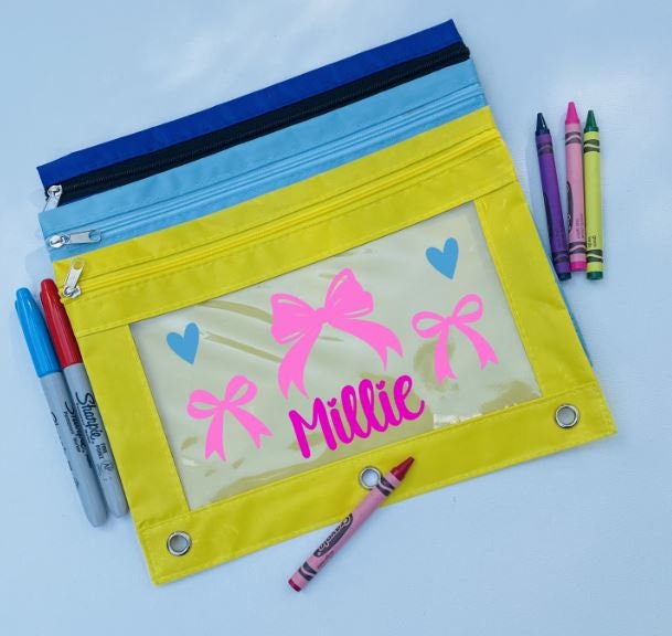 Bow Pencil Pouch / Personalized Pencil Bag / Coquette Pencil Bag ...