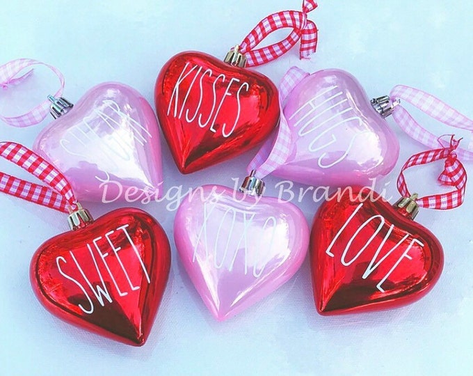 Rae Dunn Inspired Valentine Ornament Set of 6 - Etsy