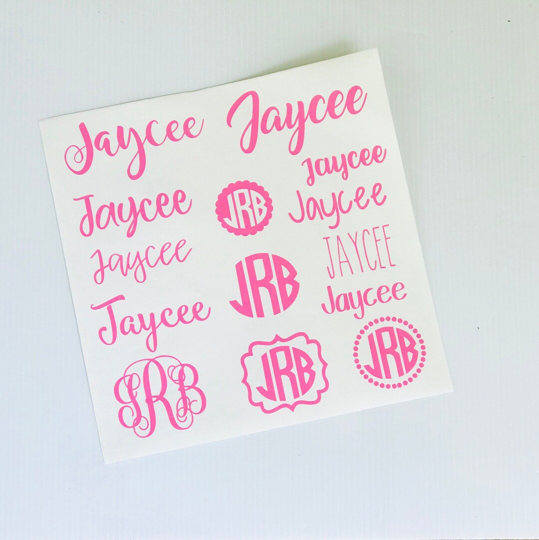 Monogram Decal Sheet / Name Decal Sheet / 14 Personalized Decals ...