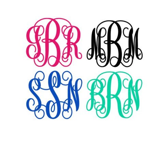 Script Monogram Decal // Yeti Decal // Monogram Decal // Car - Etsy