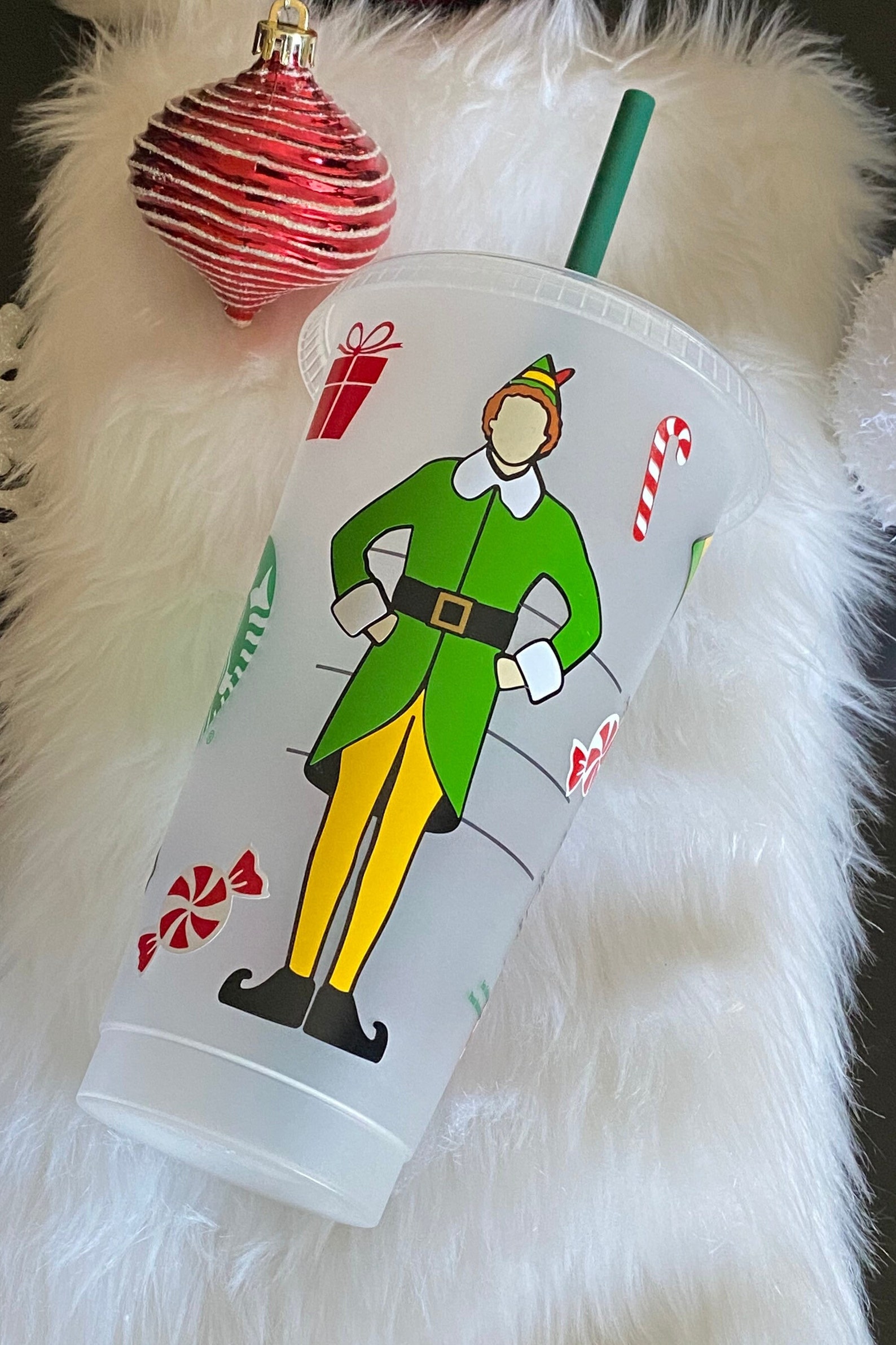 Elf Starbucks Cold Cup Starbucks Cup Buddy the Elf - Etsy