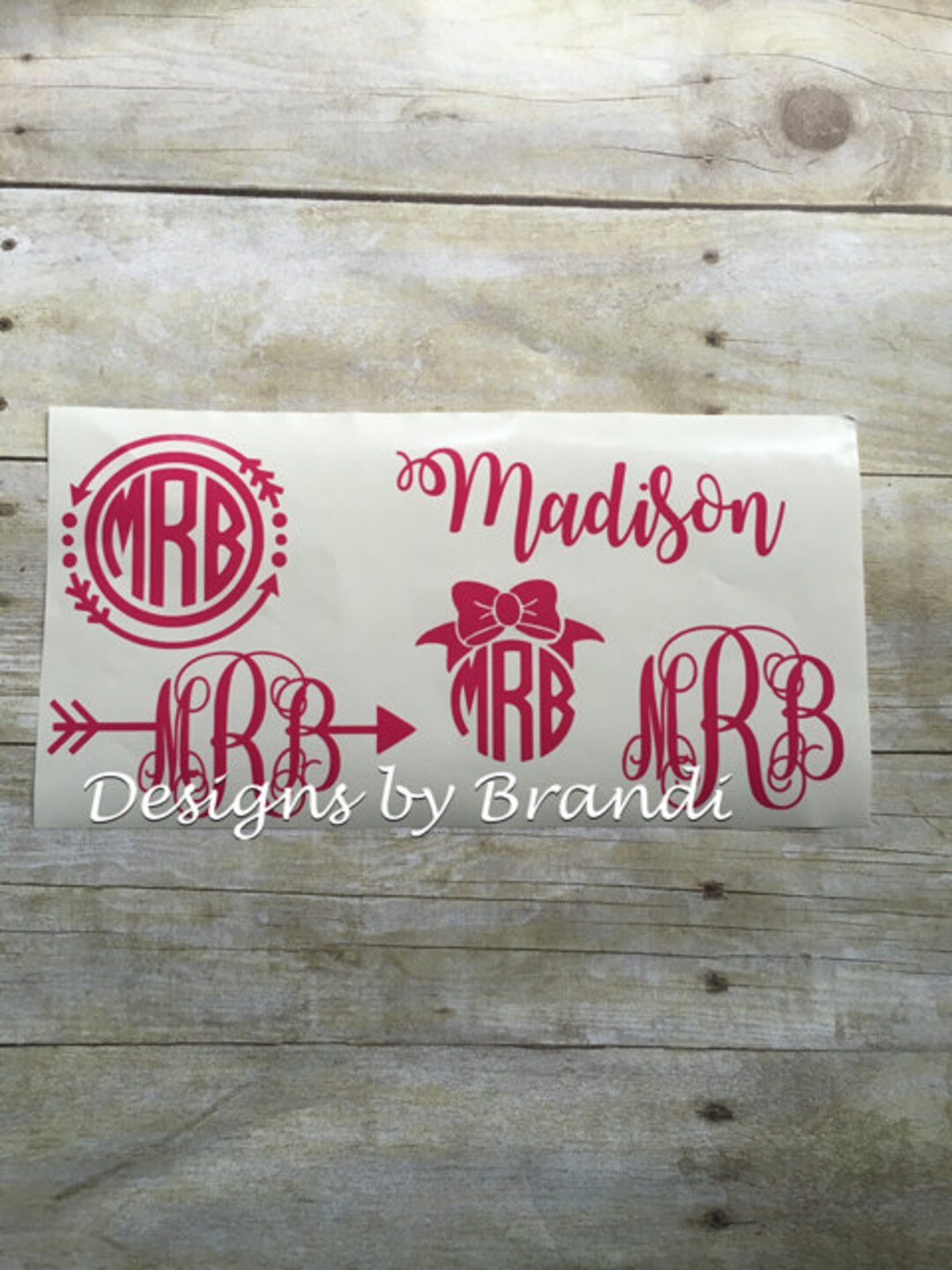 Monogram Sample Pack, Girly Monogram Sample Sheet, 5 Monograms ...