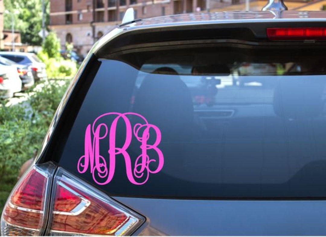Car Monogram // Monogram Decal // Monogram Car Decal // Monogram Laptop ...