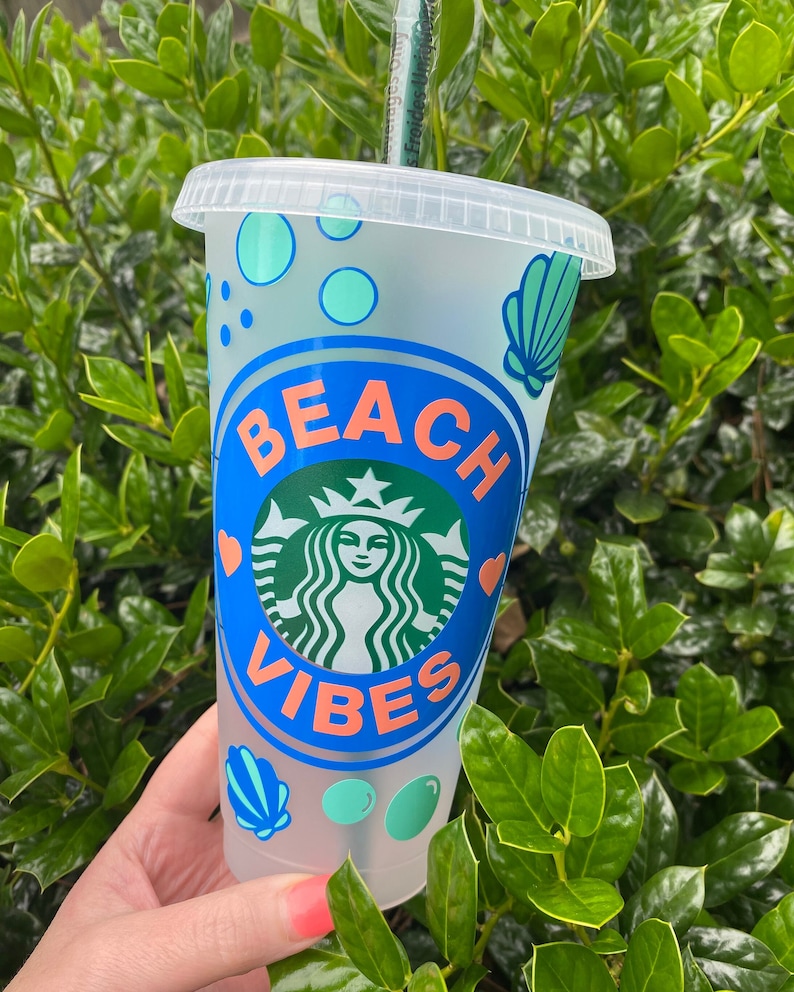 Beach Vibes Starbucks Cup, Beach Tumbler, Mermaid Starbucks Cup ...