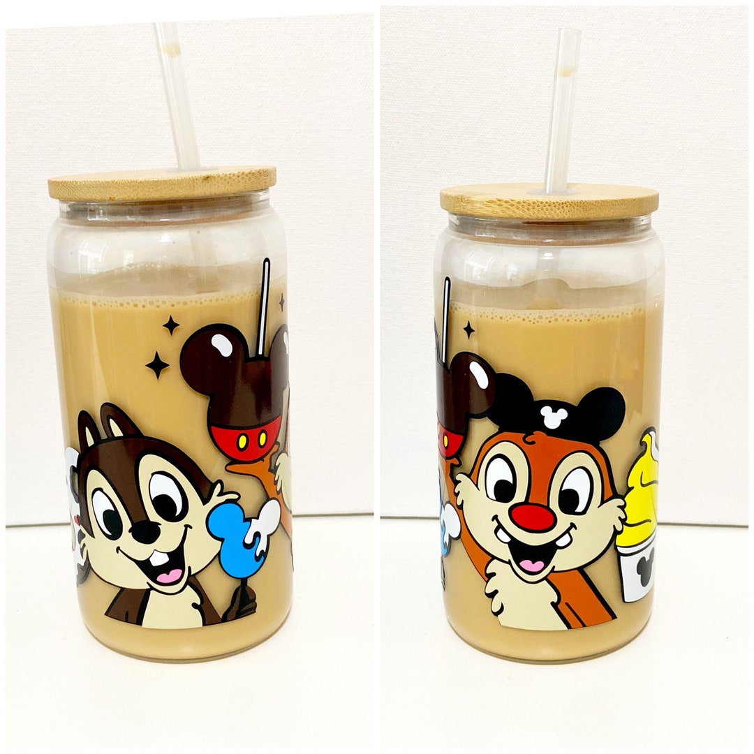 Chip and Dale Snacks Glass Cup, Chip and Dale Glass Can, 16oz Libby ...
