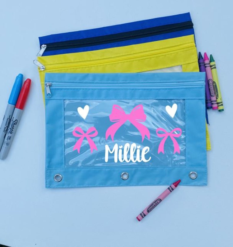Bow Pencil Pouch / Personalized Pencil Bag / Coquette Pencil Bag ...
