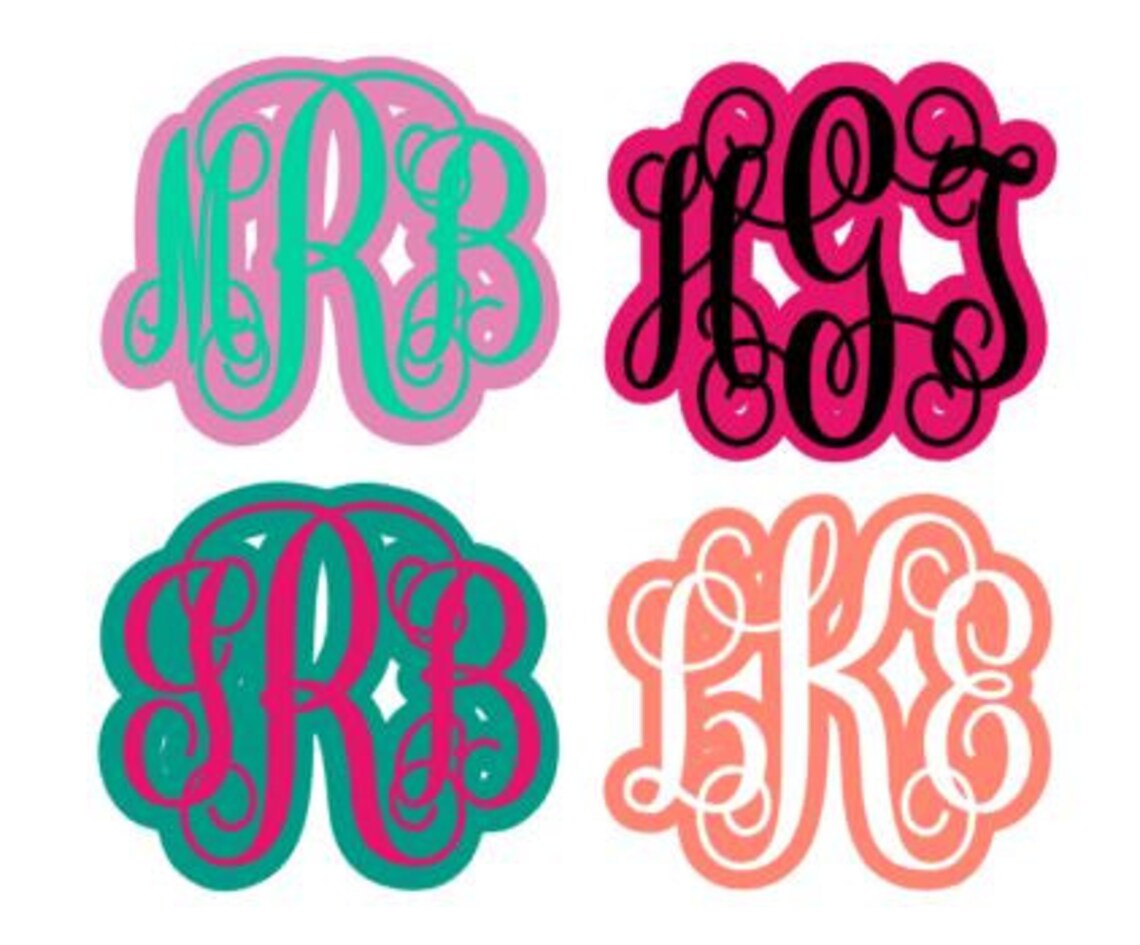 Double Layer Monogram Double Layer Decal Car Decal Monogram - Etsy
