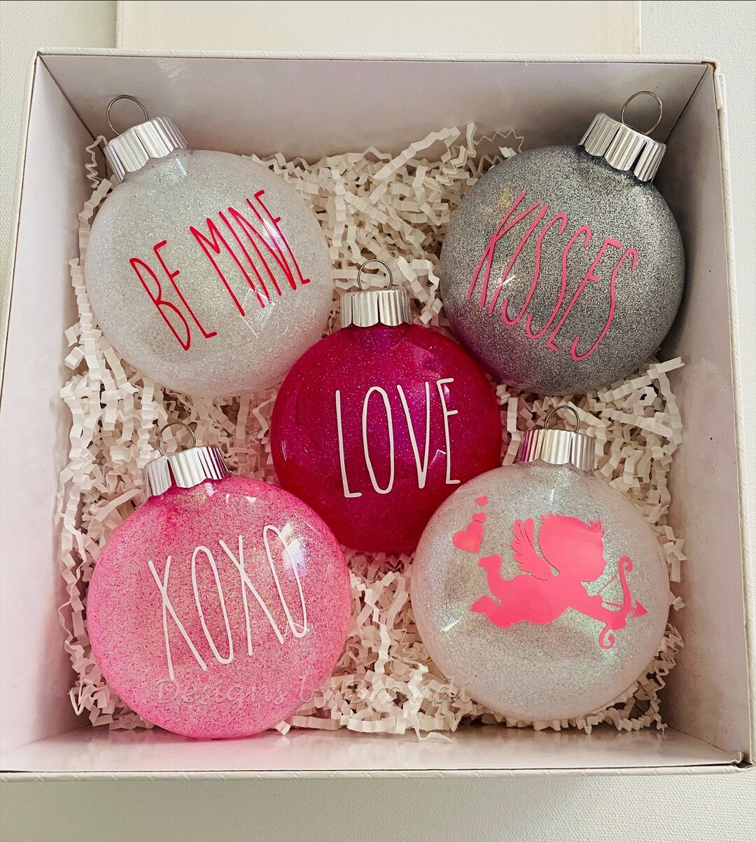 Rae Dunn Inspired Valentine Ornament Set of 5 / Valentine's Tree ...