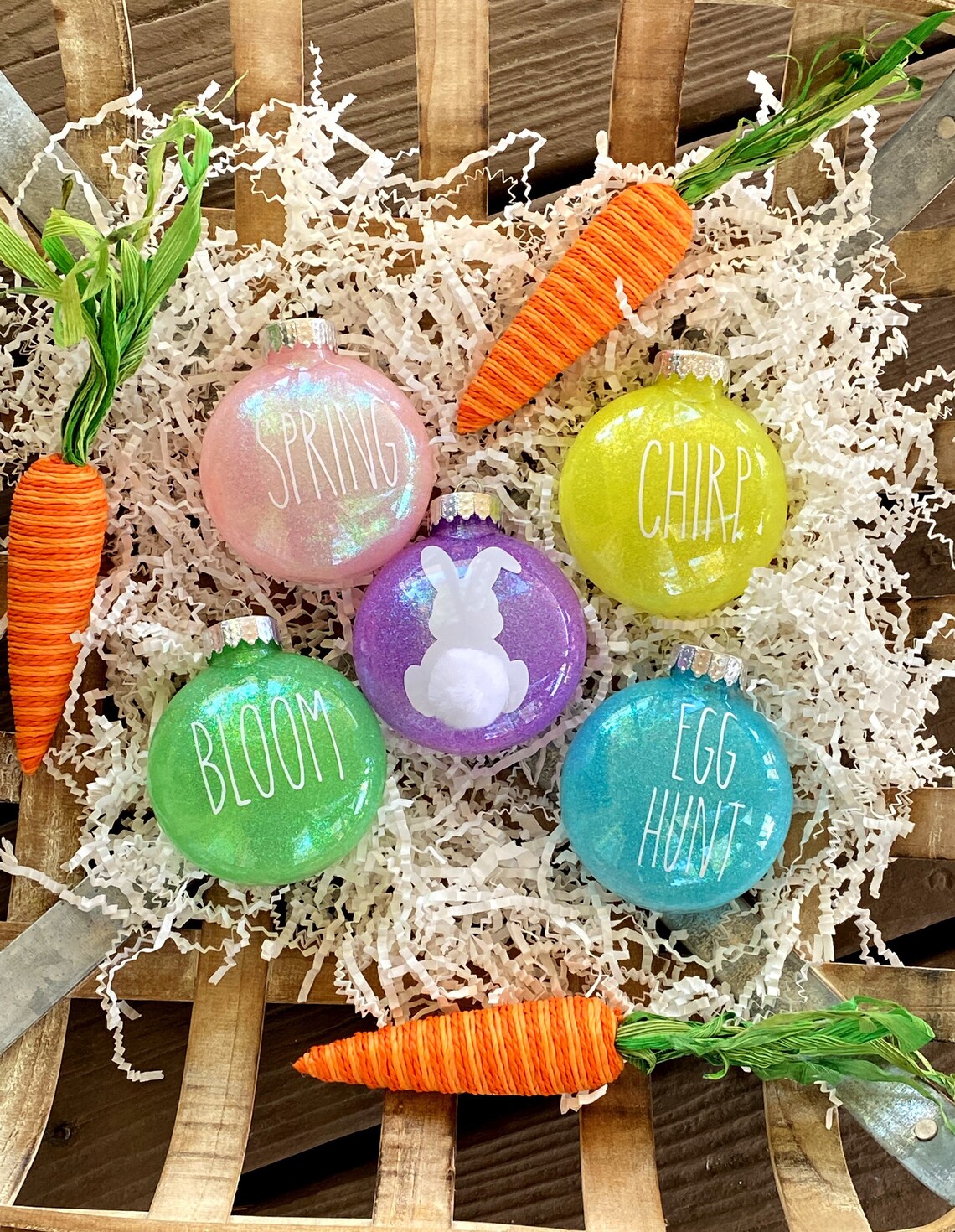 Rae Dunn Inspired Easter Ornament Set of 5 / Easter Tree / Easter Decor ...