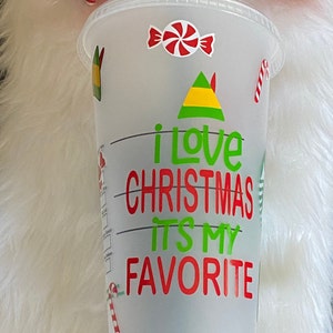 Elf Starbucks Cold Cup, Starbucks Cup, Buddy the Elf , Starbucks ...