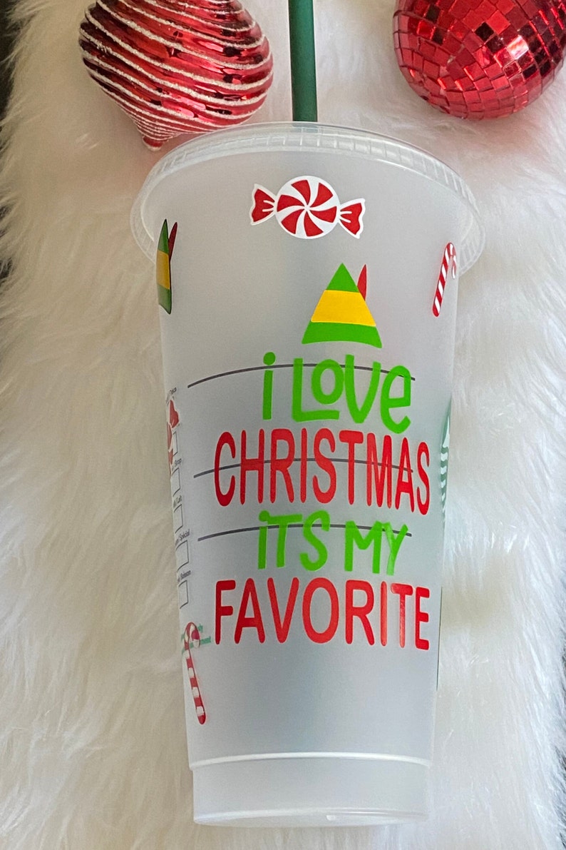 Elf Starbucks Cold Cup Starbucks Cup Buddy the Elf - Etsy