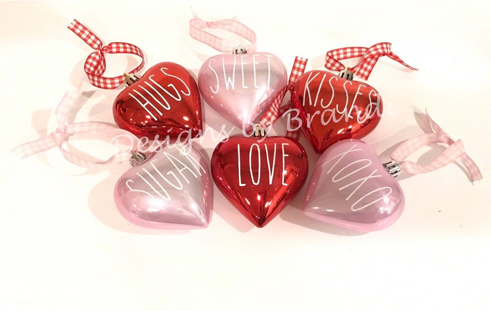 Rae Dunn Inspired Valentine Ornament Set of 6 | Etsy