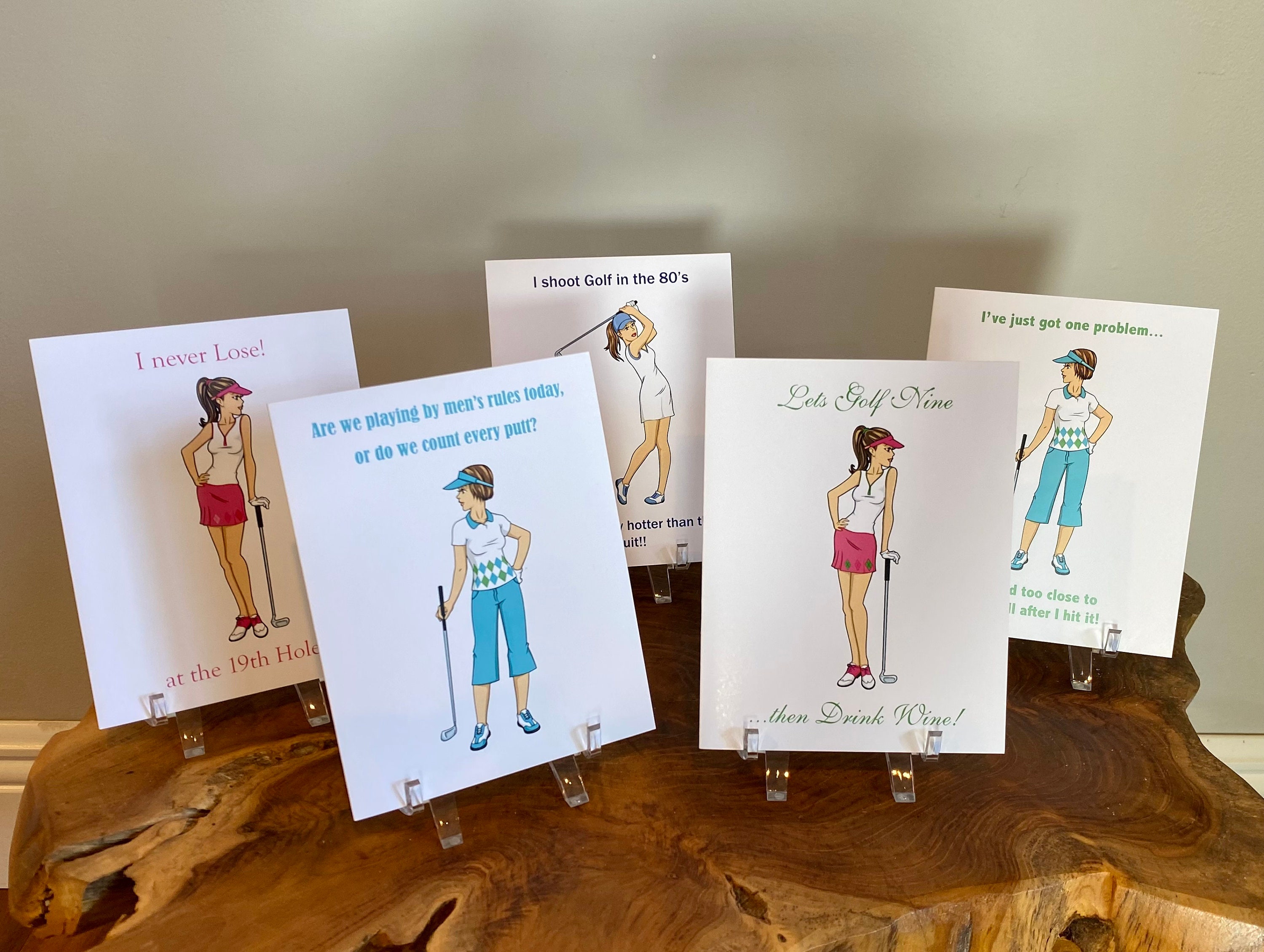 Golf Gifts for Women, Golf Note Cards, Women Blank Note Card Set, Funny ...
