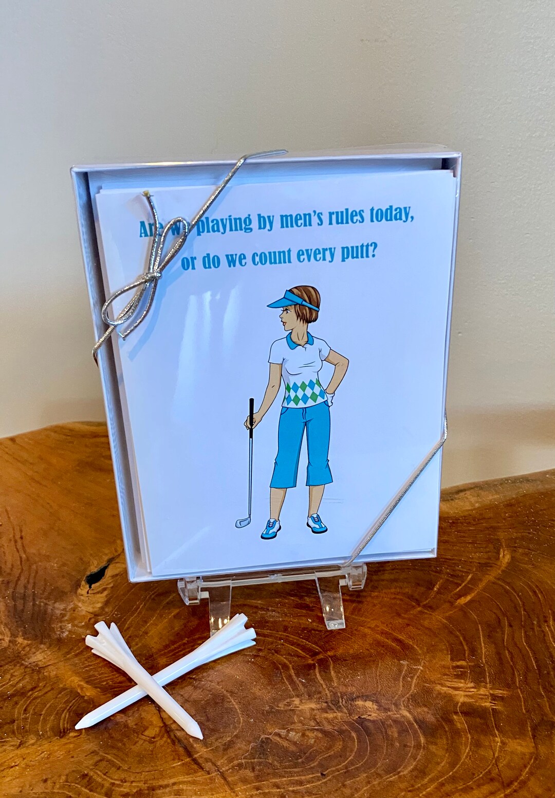 Golf Gifts for Women, Golf Note Cards, Women Blank Note Card Set, Funny ...