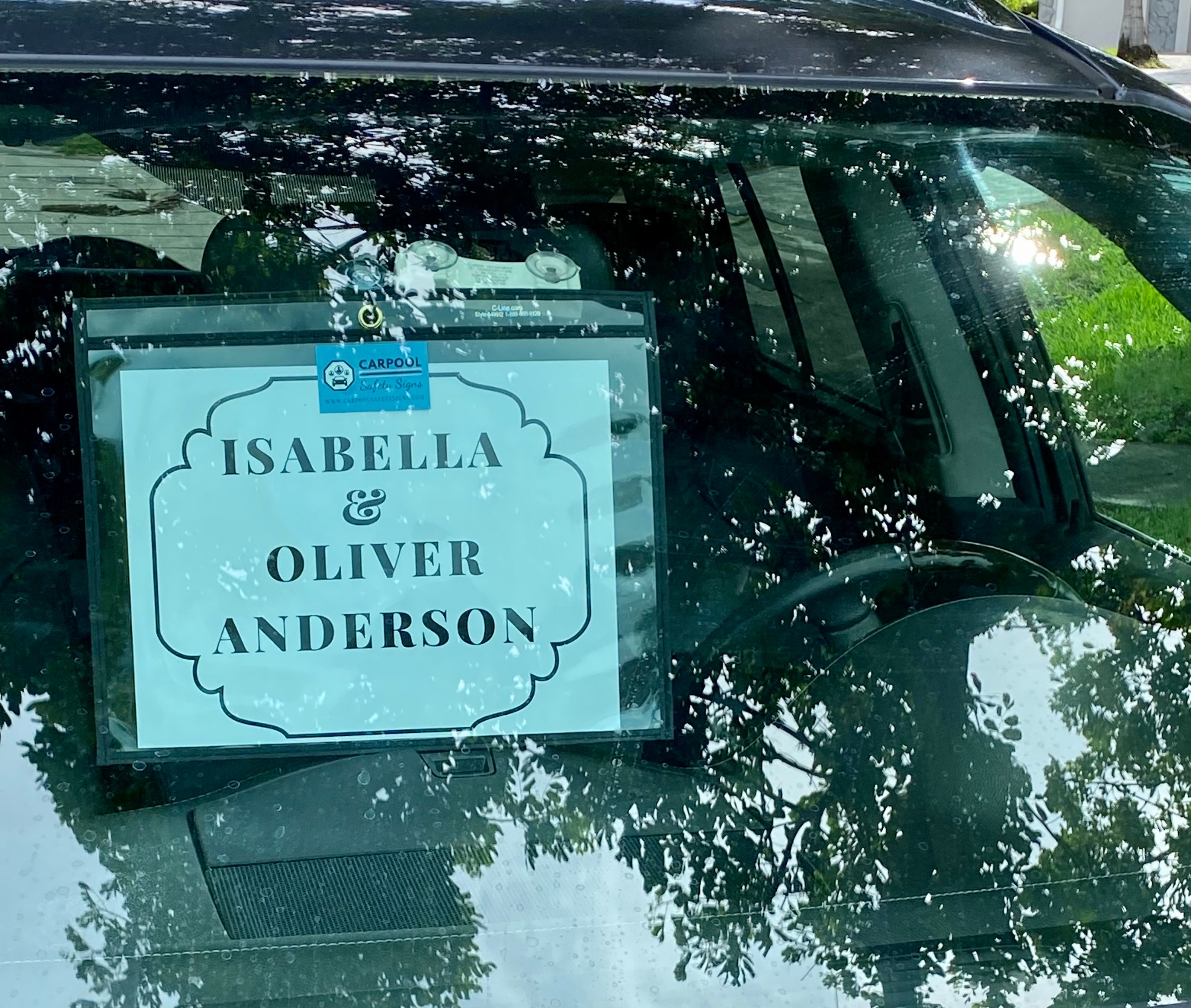 Car Rider Tags Carpool Tags Rearview Mirror Sign Car Signs Personalized ...